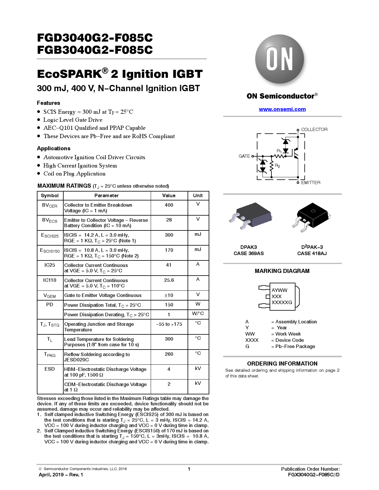 FGD3040G2-F085C_（onsemi(安森美)）FGD3040G2-F085C中文资料_价格_PDF手册-立创电子商城