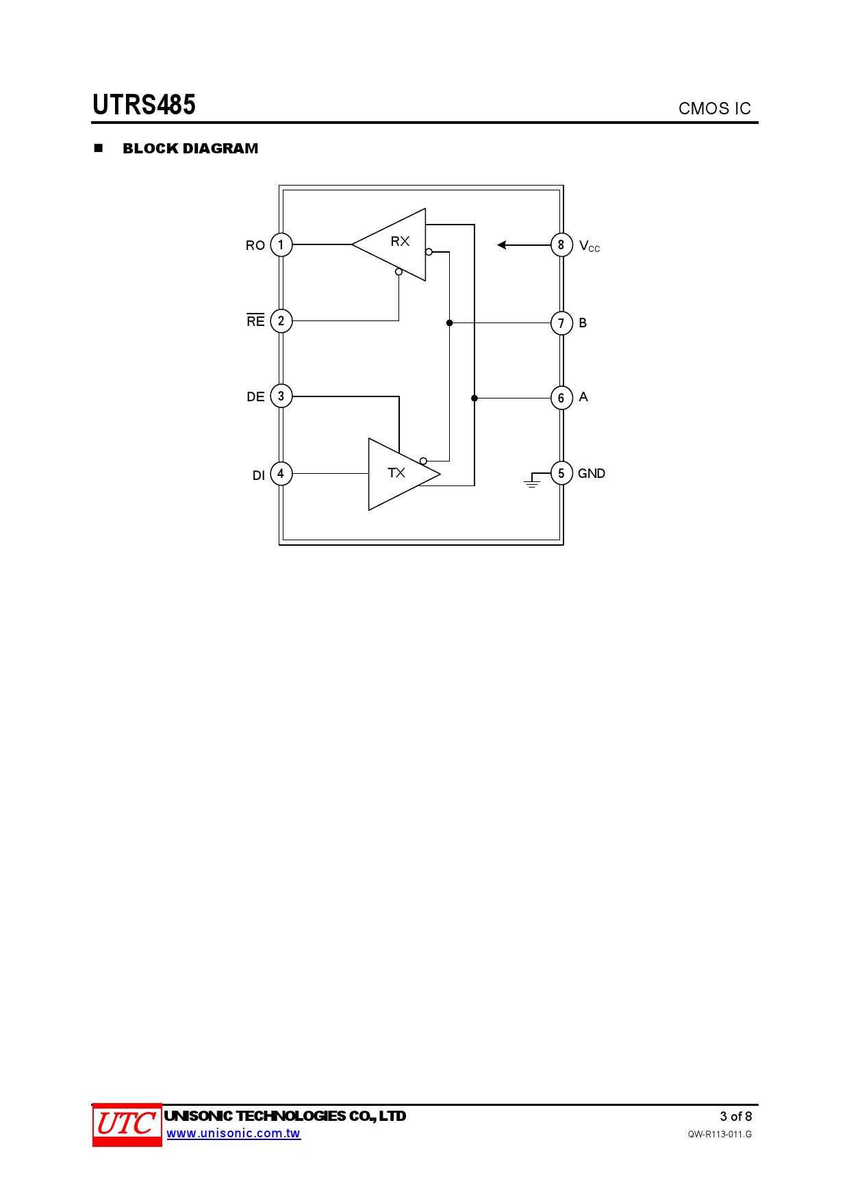 UTRS485G-S08-R_（UTC(友顺)）UTRS485G-S08-R中文资料_价格_PDF手册-立创电子商城