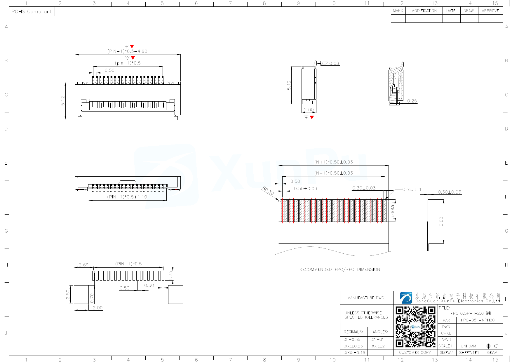FPC-05F-8PH20_（XUNPU(讯普)）FPC-05F-8PH20中文资料_价格_PDF手册-立创电子商城