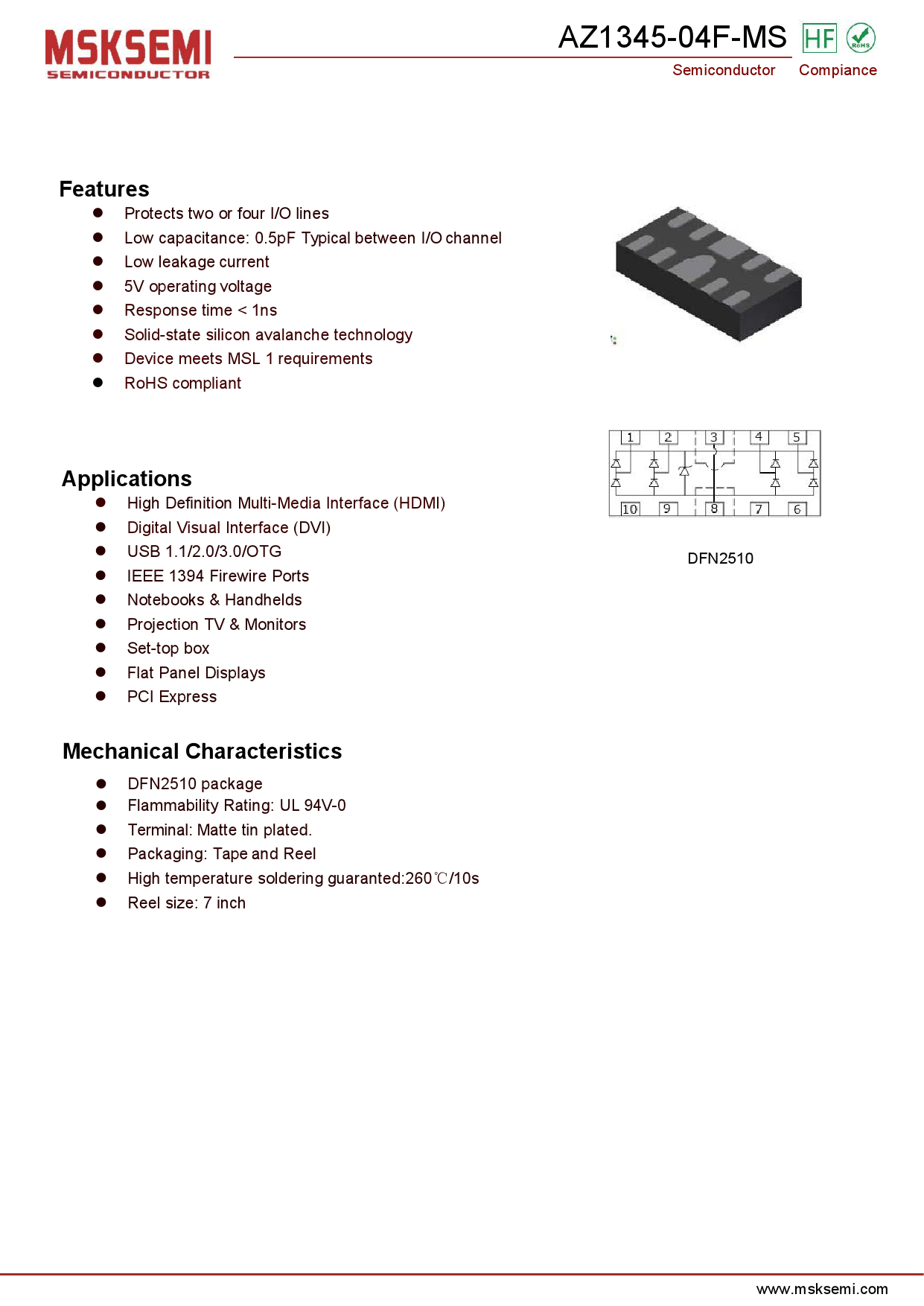 AZ1345-04F-MS_（MSKSEMI(美森科)）AZ1345-04F-MS中文资料_价格_PDF手册-立创电子商城