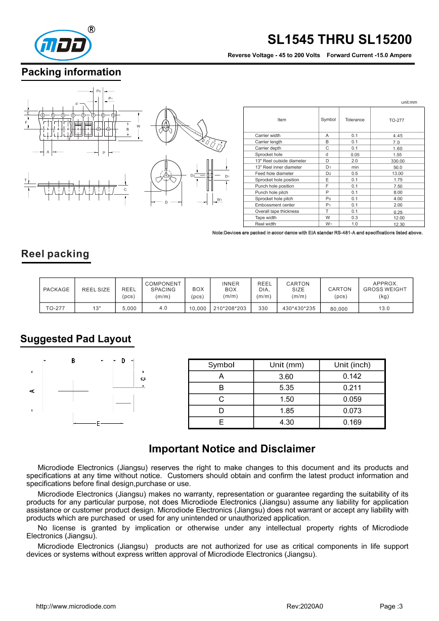 SL1545_（MDD）SL1545中文资料_价格_PDF手册-立创电子商城