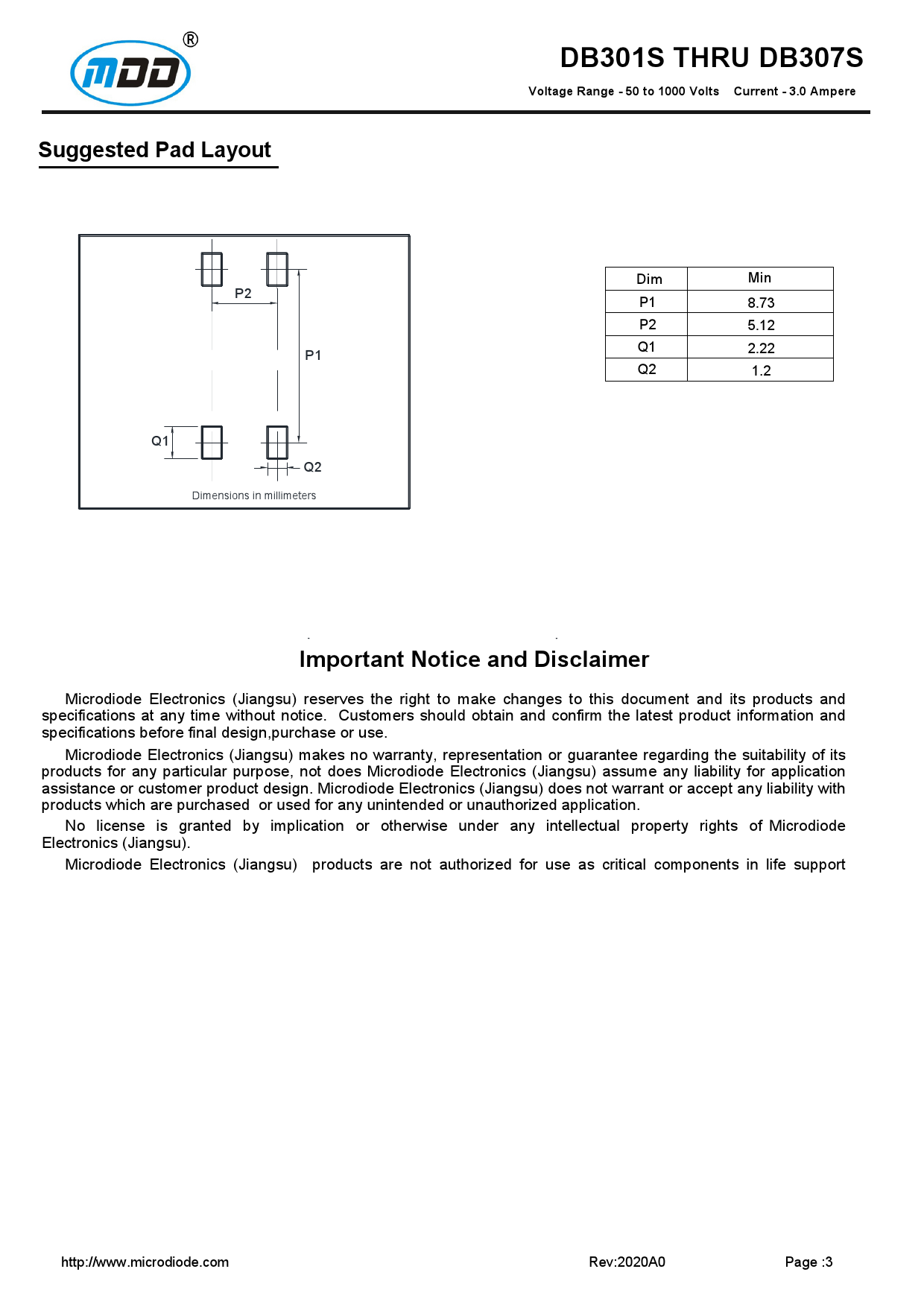 DB307S_（MDD）DB307S中文资料_价格_PDF手册-立创电子商城