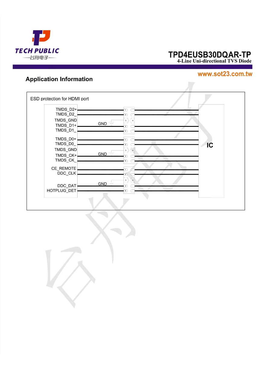 TPD4EUSB30DQAR-TP_（TECH PUBLIC(台舟)）TPD4EUSB30DQAR-TP中文资料_价格_PDF手册-立创电子商城
