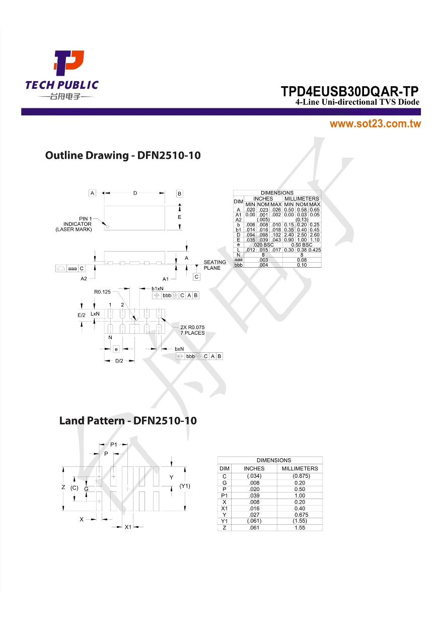 TPD4EUSB30DQAR-TP_（TECH PUBLIC(台舟)）TPD4EUSB30DQAR-TP中文资料_价格_PDF手册-立创电子商城