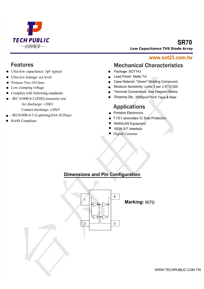 SR70_（TECH PUBLIC(台舟)）SR70中文资料_价格_PDF手册-立创电子商城