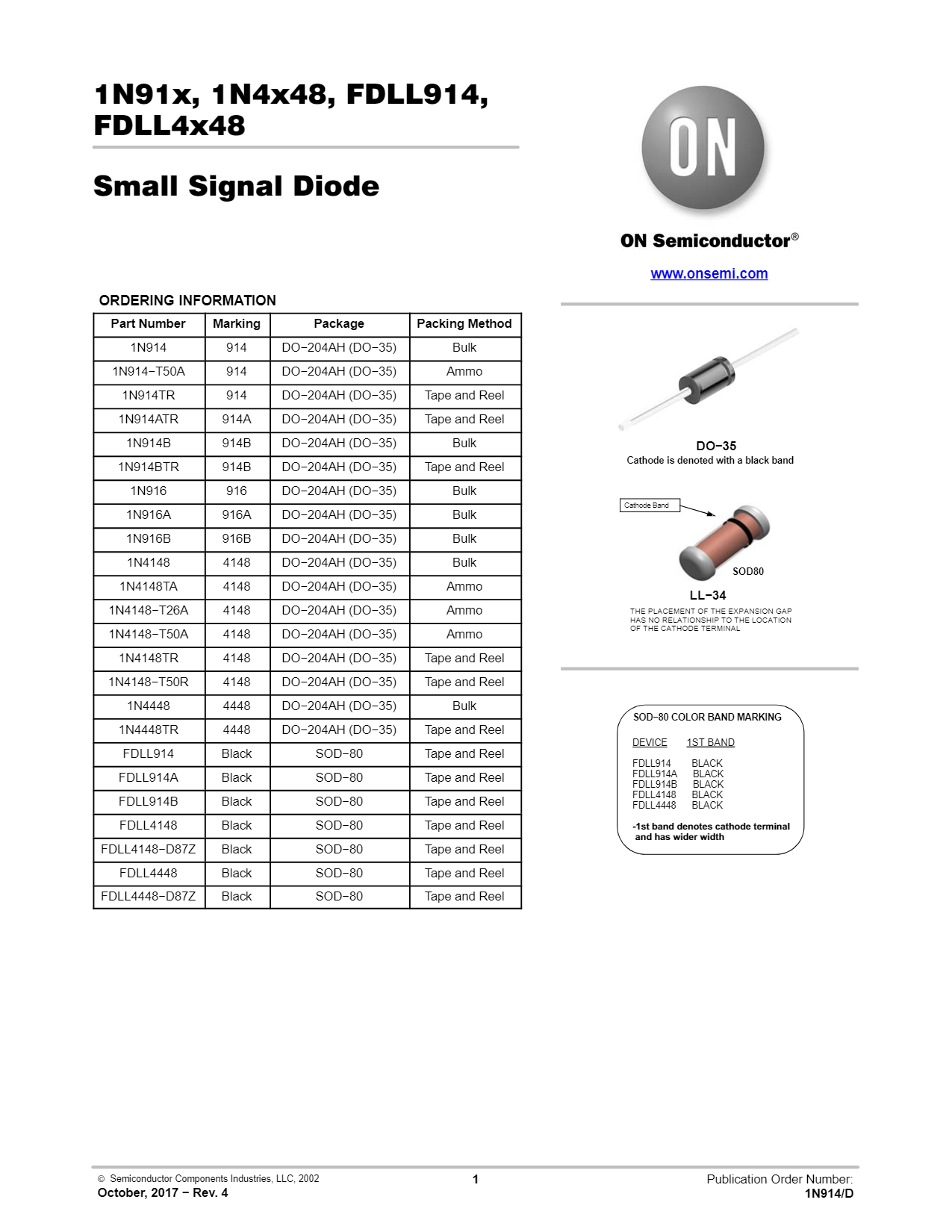 1N916_（onsemi(安森美)）1N916中文资料_价格_PDF手册-立创电子商城