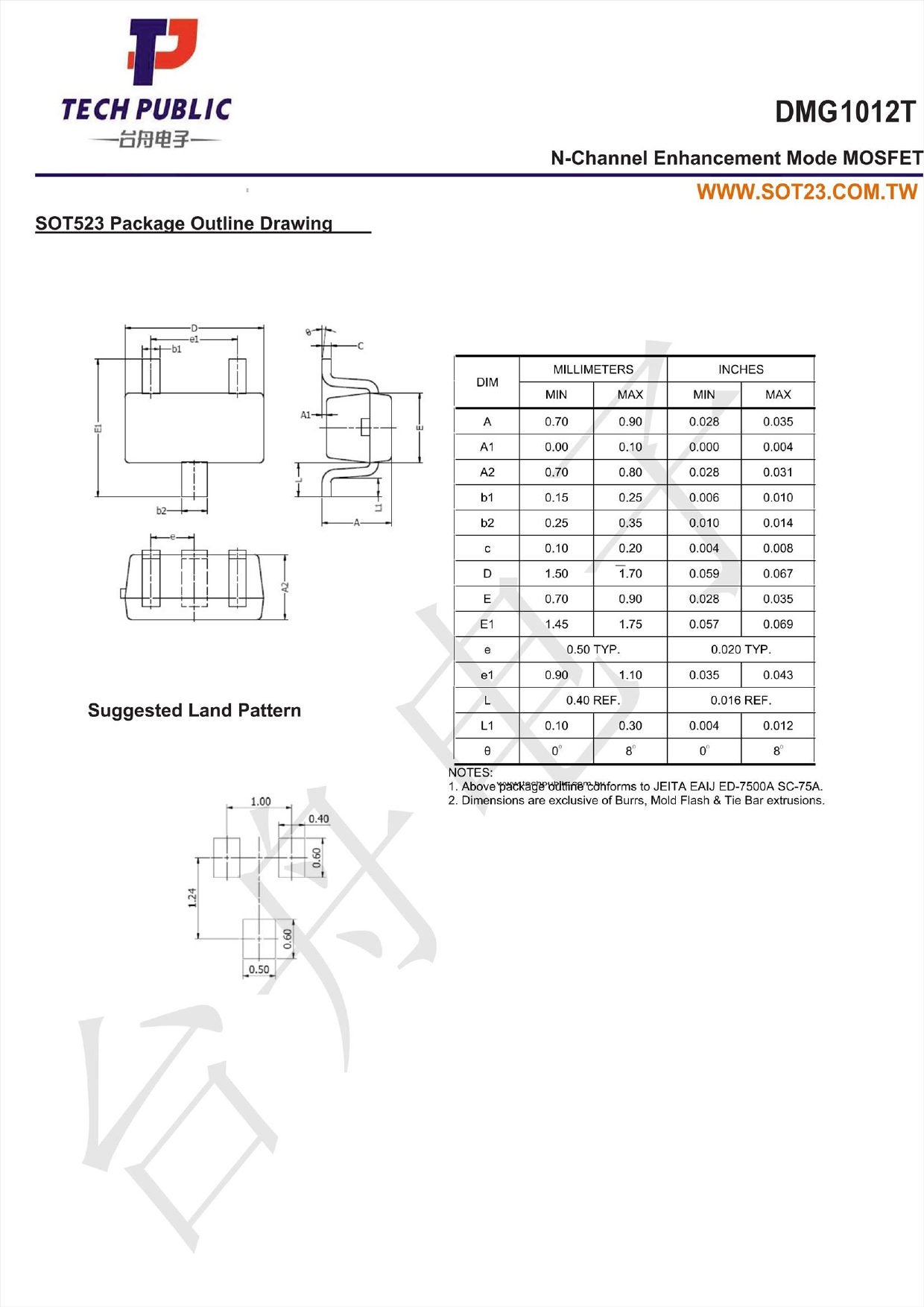 DMG1012T_（TECH PUBLIC(台舟)）DMG1012T中文资料_价格_PDF手册-立创电子商城