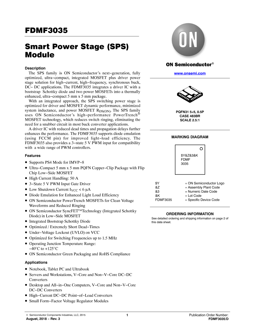 FDMF3035_（onsemi(安森美)）FDMF3035中文资料_价格_PDF手册-立创电子商城