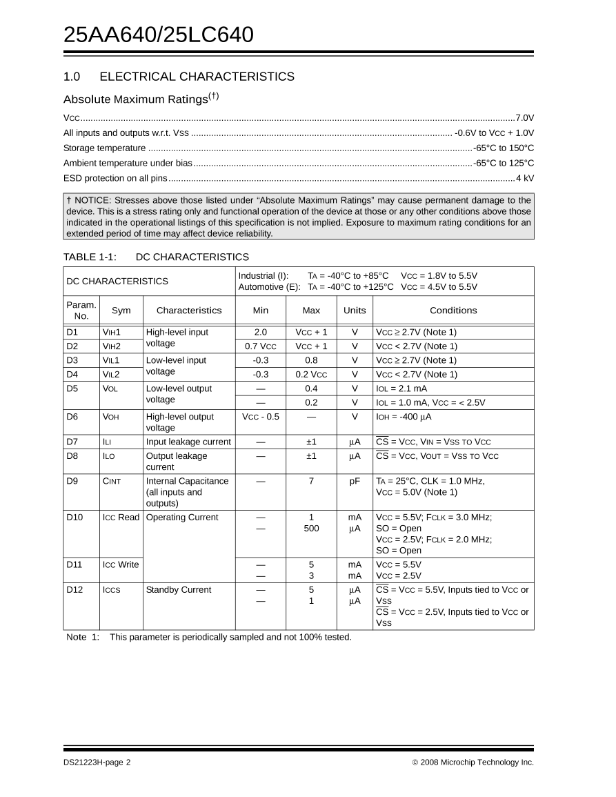 25LC640-I/P_（MICROCHIP(美国微芯)）25LC640-I/P中文资料_价格_PDF手册-立创电子商城