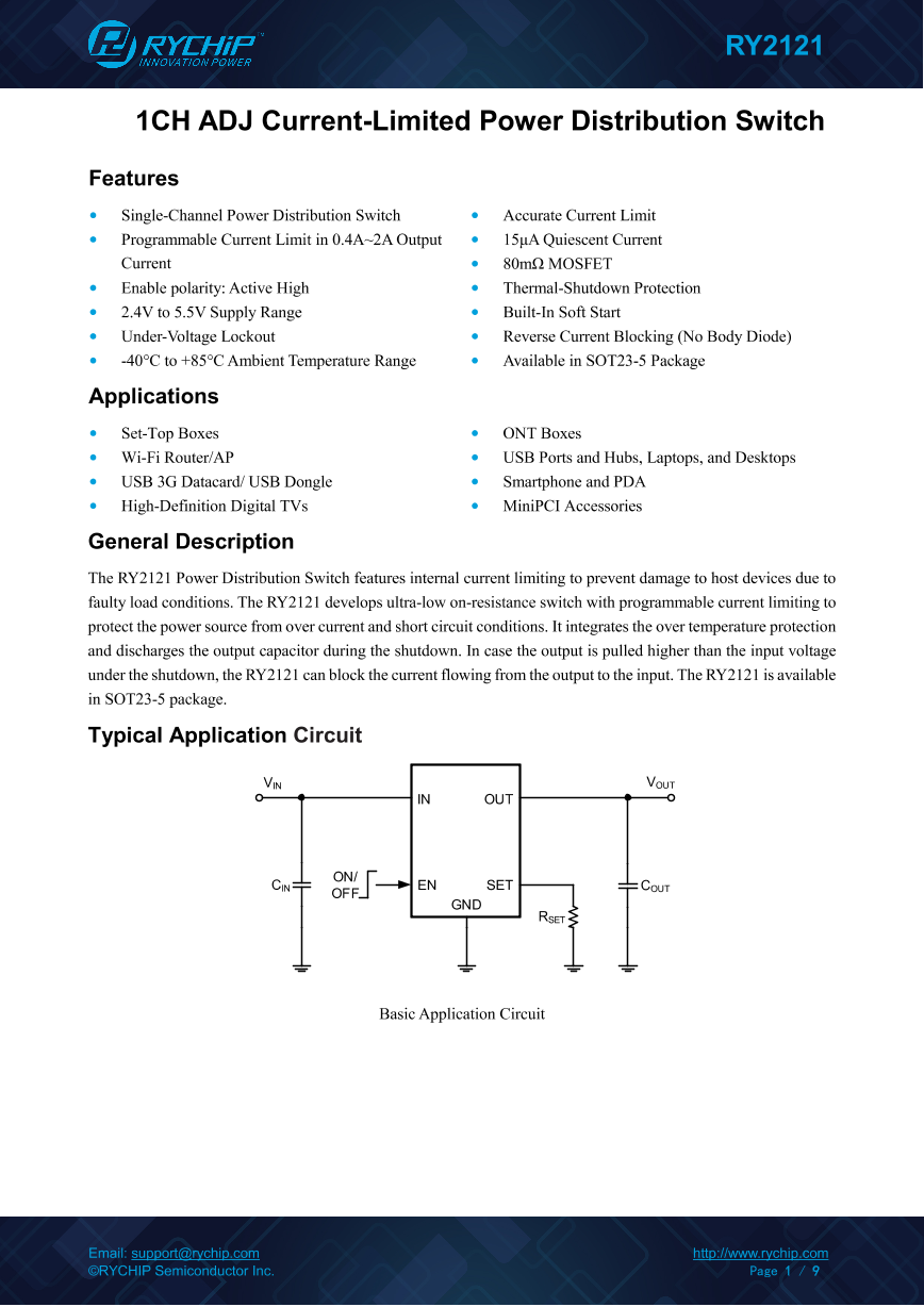 RY2121_（RYCHiP(蕊源)）RY2121中文资料_价格_PDF手册-立创电子商城