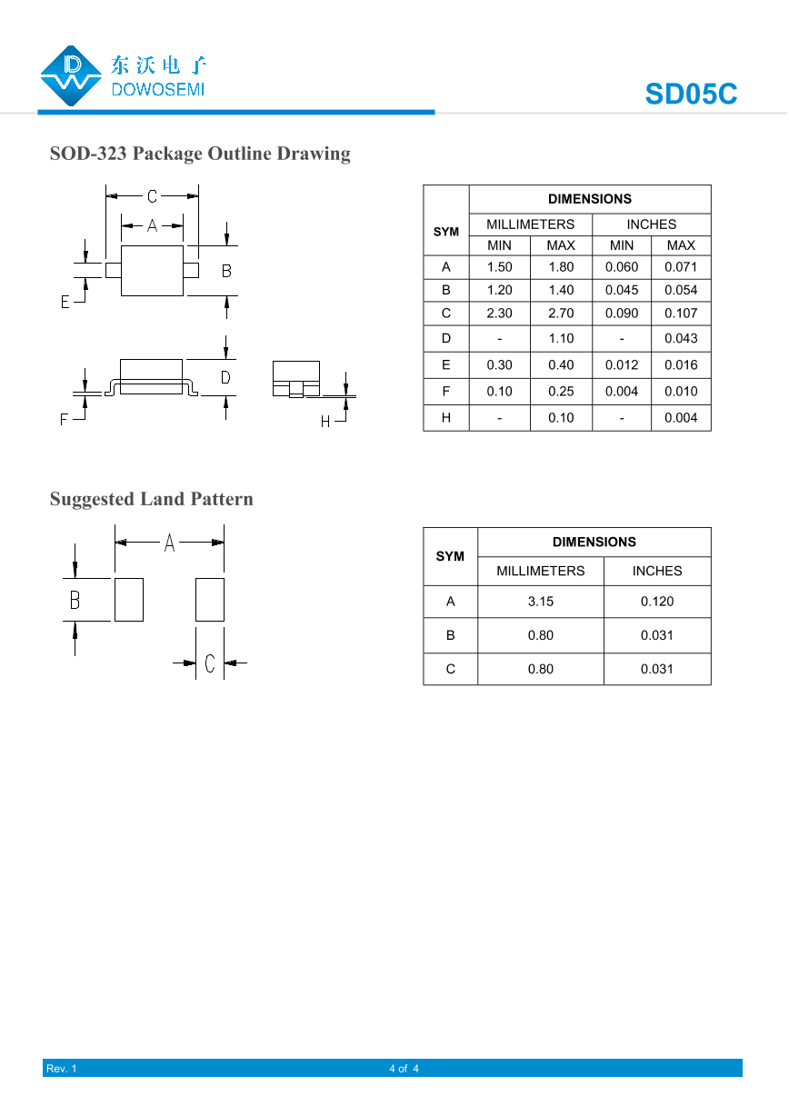 SD05C_（DOWO(东沃)）SD05C中文资料_价格_PDF手册-立创电子商城