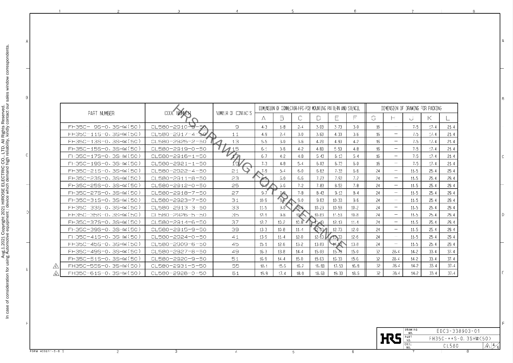 FH35C-35S-0.3SHW(50)_（HRS(广濑)）FH35C-35S-0.3SHW(50)中文资料_价格_PDF手册-立创电子商城