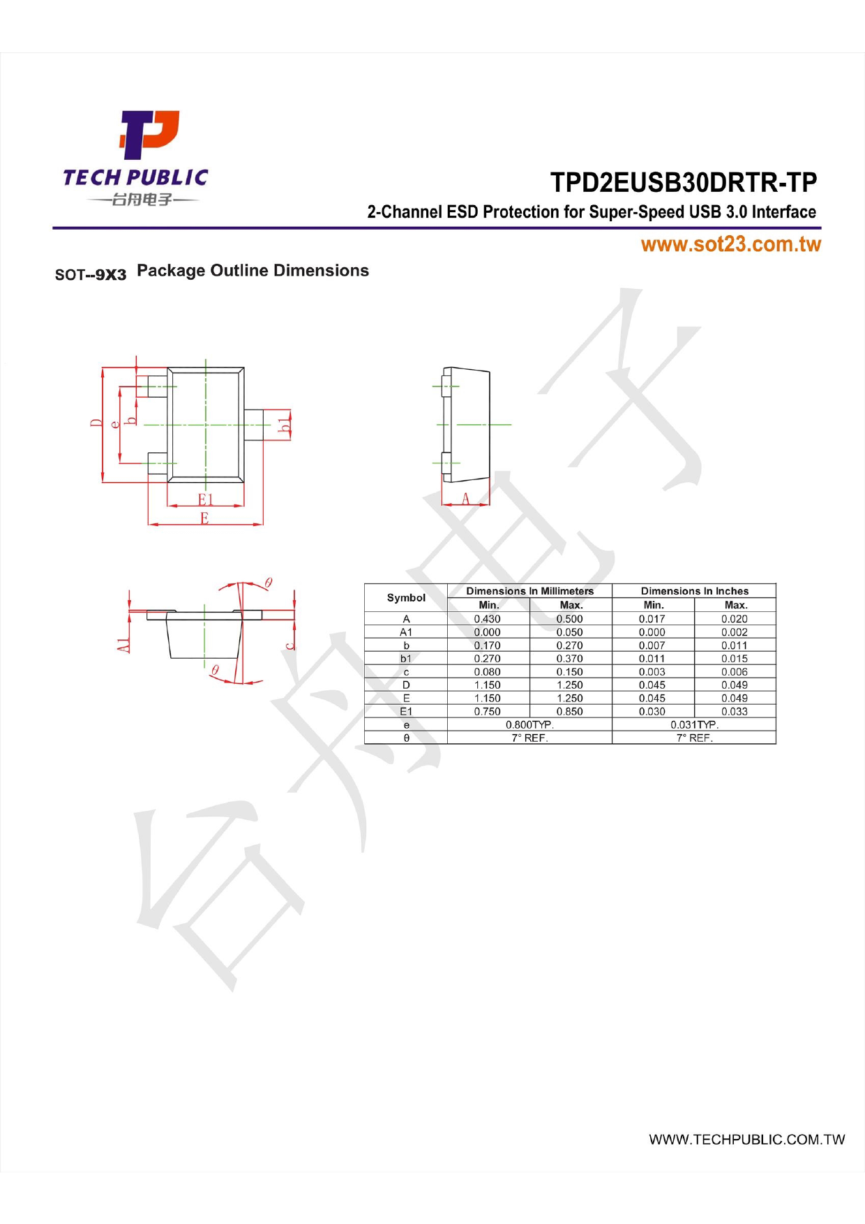 TPD2EUSB30DRTR-TP_（TECH PUBLIC(台舟)）TPD2EUSB30DRTR-TP中文资料_价格_PDF手册-立创电子商城