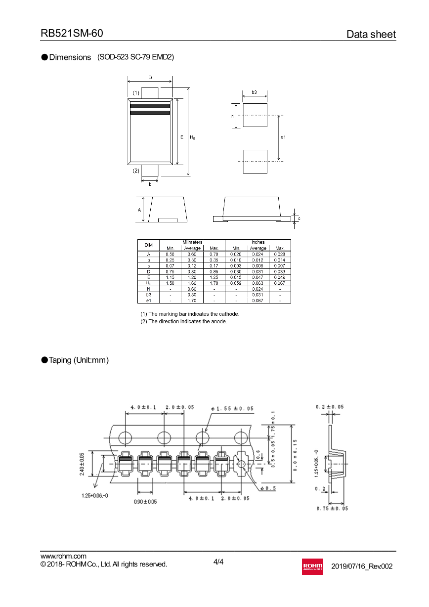 RB521SM-60T2R_（ROHM(罗姆)）RB521SM-60T2R中文资料_价格_PDF手册-立创电子商城