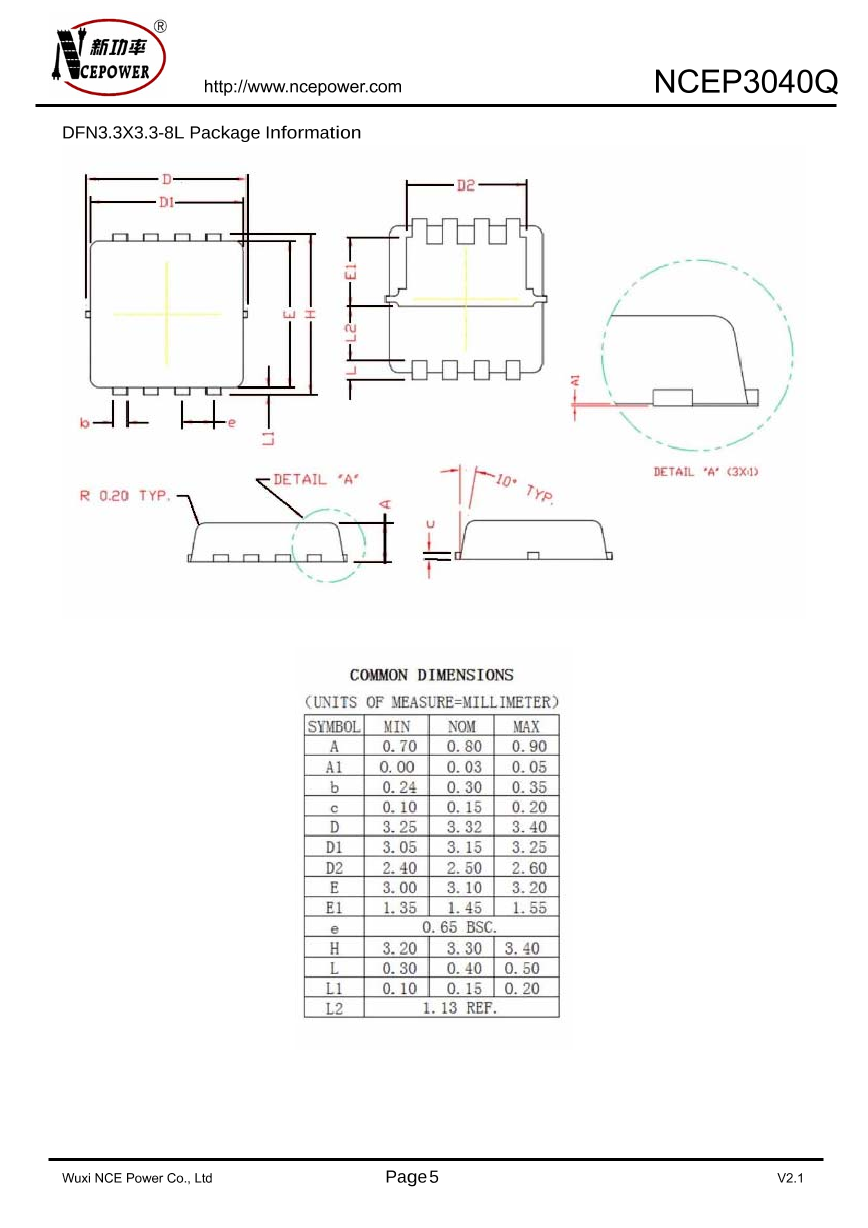 NCEP3040Q_（NCE(无锡新洁能)）NCEP3040Q中文资料_价格_PDF手册-立创电子商城