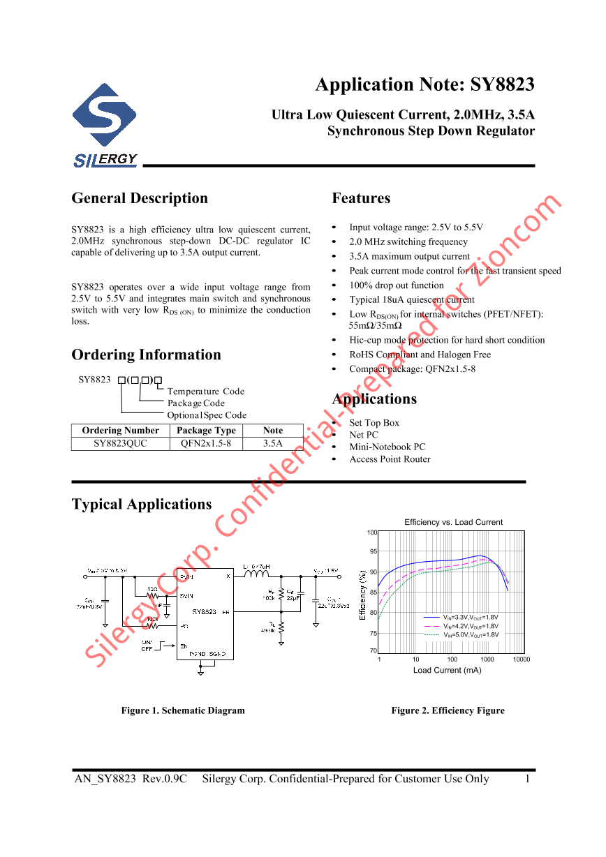 SY8823QUC_（silergy(矽力杰)）SY8823QUC中文资料_价格_PDF手册-立创电子商城