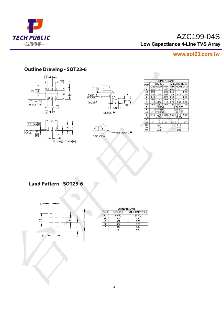 AZC199-04S_（TECH PUBLIC(台舟)）AZC199-04S中文资料_价格_PDF手册-立创电子商城
