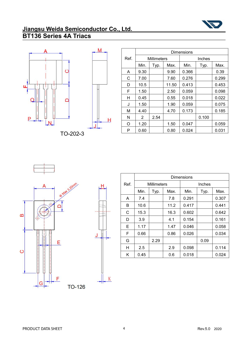BT136-800E_（WEIDA(韦达)）BT136-800E中文资料_价格_PDF手册-立创电子商城