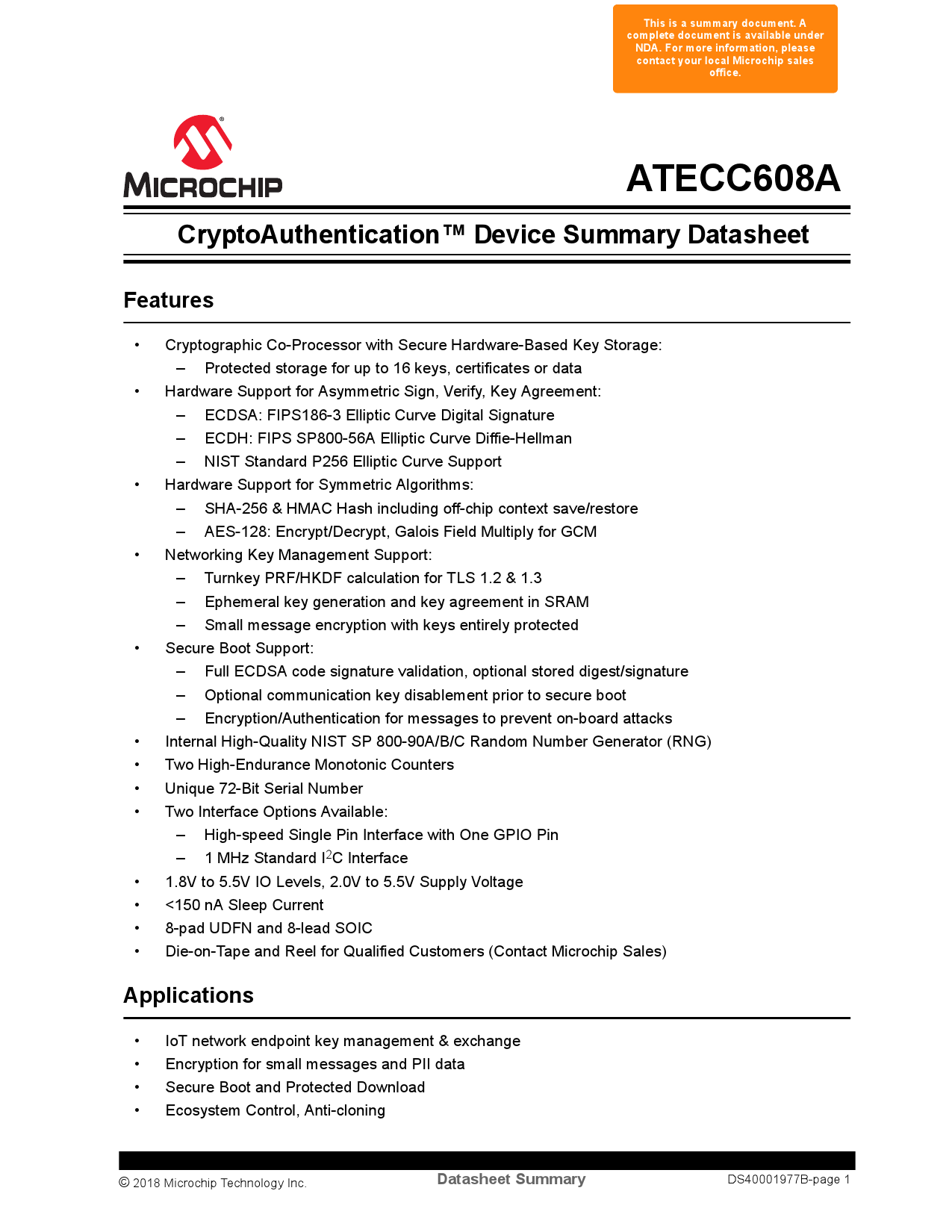 ATECC608A-MAHDA-S_（MICROCHIP(美国微芯)）ATECC608A-MAHDA-S中文资料_价格_PDF手册-立创电子商城