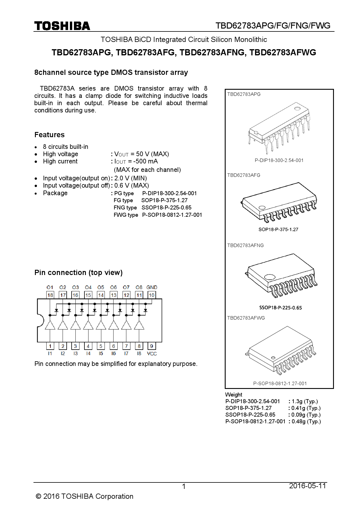 TBD62783AFNG,EL_（TOSHIBA(东芝)）TBD62783AFNG,EL中文资料_价格_PDF手册-立创电子商城