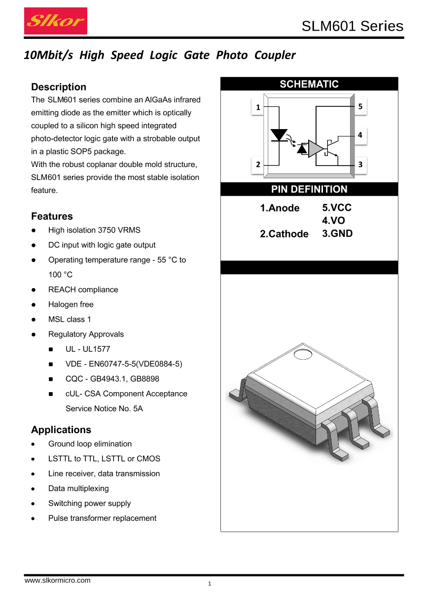SLM601_（Slkor(萨科微)）SLM601中文资料_价格_PDF手册-立创电子商城
