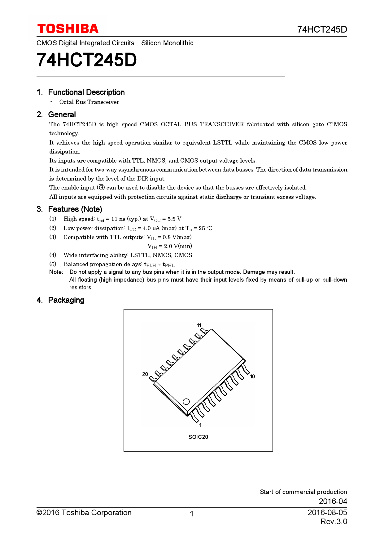 74HCT245D_（TOSHIBA(东芝)）74HCT245D中文资料_价格_PDF手册-立创电子商城