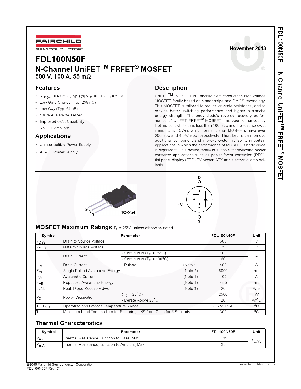 FDL100N50F_（onsemi(安森美)）FDL100N50F中文资料_价格_PDF手册-立创电子商城