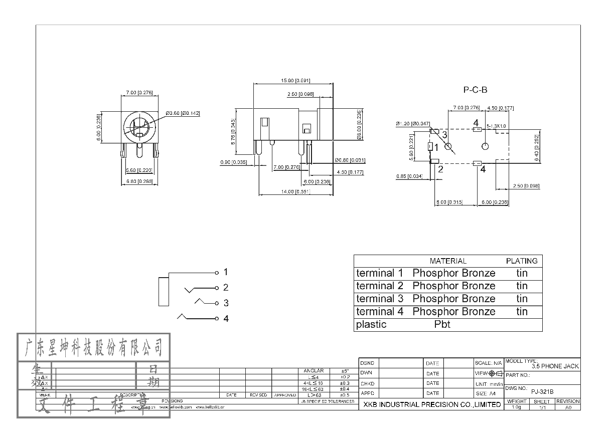 PJ-321B_（XKB Connectivity(中国星坤)）PJ-321B中文资料_价格_PDF手册-立创电子商城