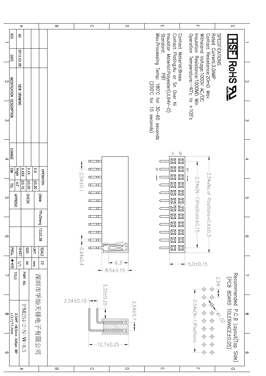 PM254-2-05-W-8.5_（HCTL(华灿天禄)）PM254-2-05-W-8.5中文资料_价格_PDF手册-立创电子商城