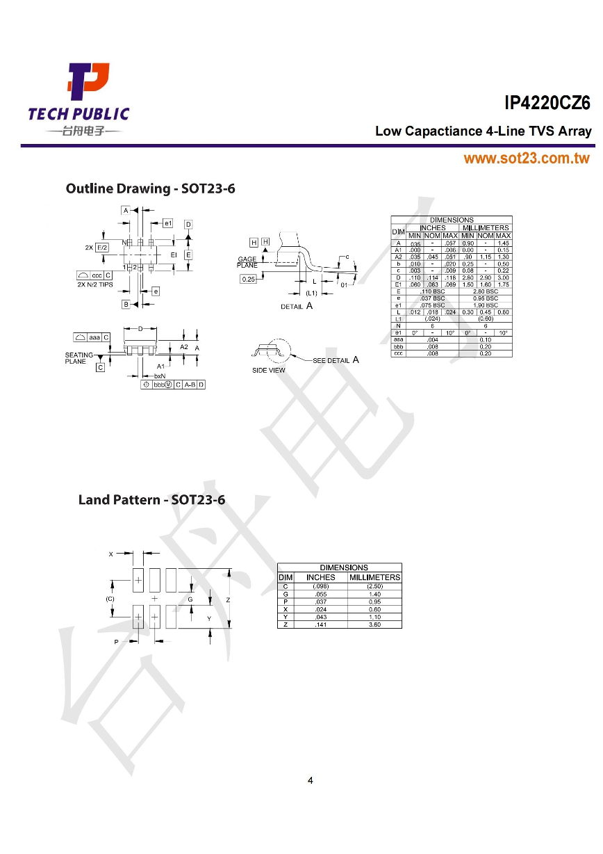 IP4220CZ6_（TECH PUBLIC(台舟)）IP4220CZ6中文资料_价格_PDF手册-立创电子商城