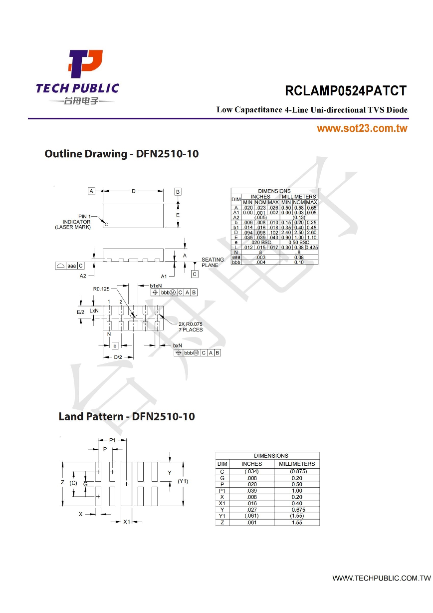 RCLAMP0524PATCT_（TECH PUBLIC(台舟)）RCLAMP0524PATCT中文资料_价格_PDF手册-立创电子商城