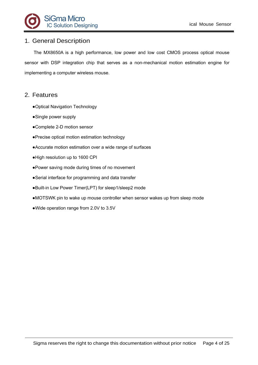 MX8650A_（SIGMA(希格玛)）MX8650A中文资料_价格_PDF手册-立创电子商城