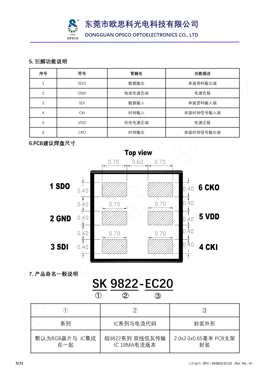 SK9822-EC20_（欧思科光电）SK9822-EC20中文资料_价格_PDF手册-立创电子商城