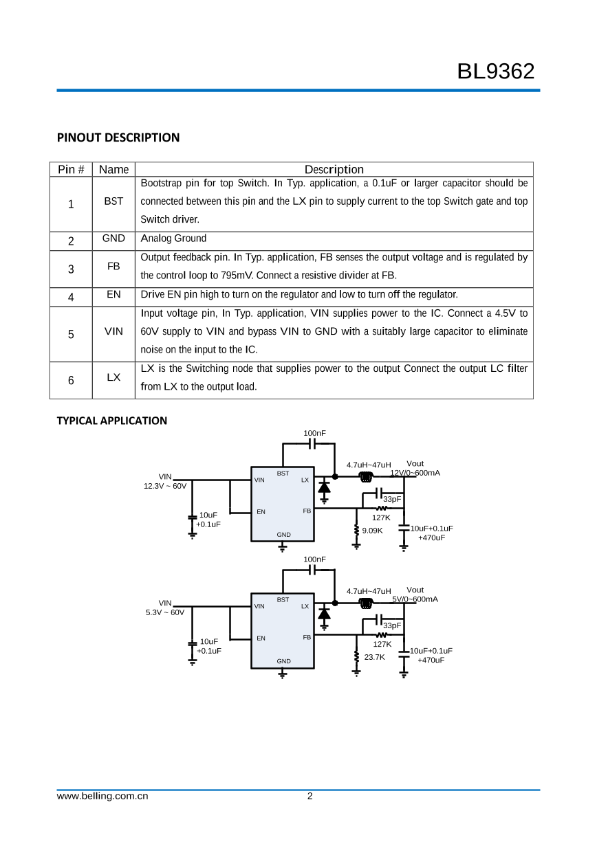 BL9362_（BL(上海贝岭)）BL9362中文资料_价格_PDF手册-立创电子商城