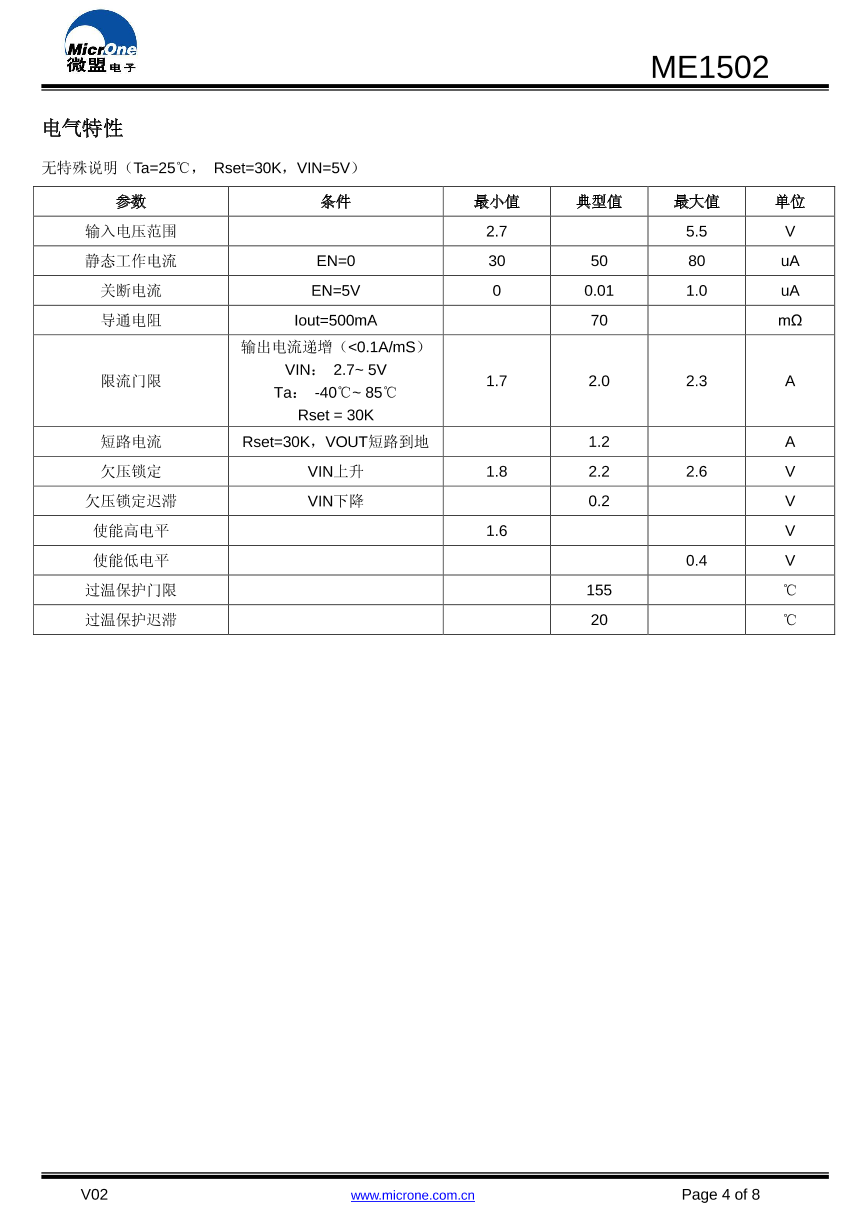 ME1502AM5G_（MICRONE(南京微盟)）ME1502AM5G中文资料_价格_PDF手册-立创电子商城