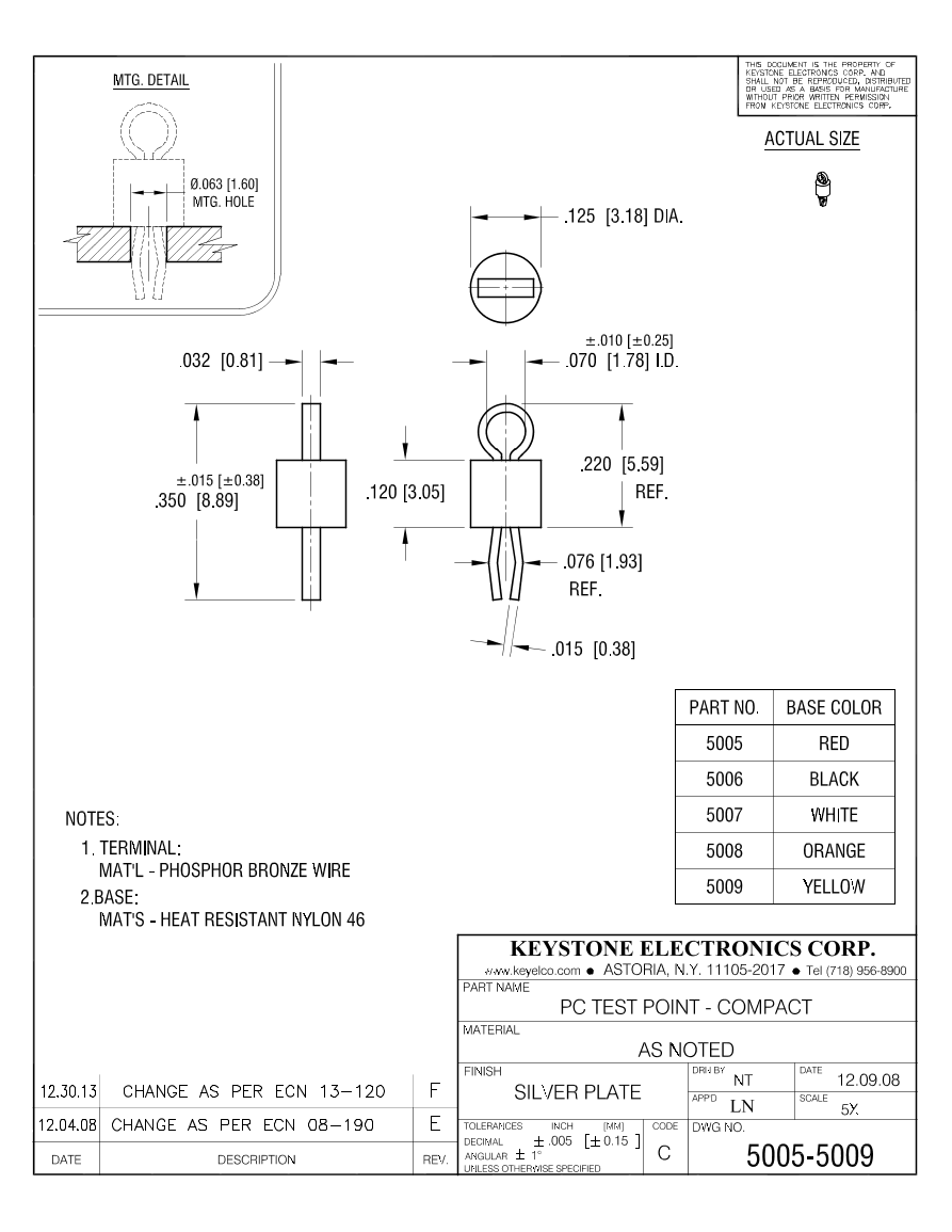 5005_（Keystone）5005中文资料_价格_PDF手册-立创电子商城