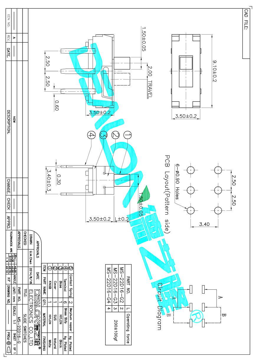 MS-22D16-G2_（DEALON(德艺隆)）MS-22D16-G2中文资料_价格_PDF手册-立创电子商城