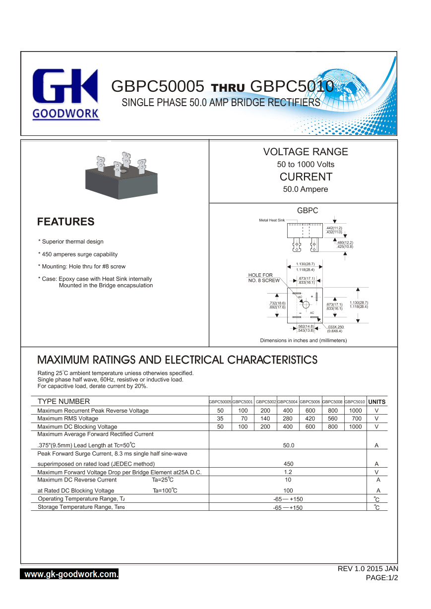 GBPC5010_（GOODWORK(固得沃克)）GBPC5010中文资料_价格_PDF手册-立创电子商城