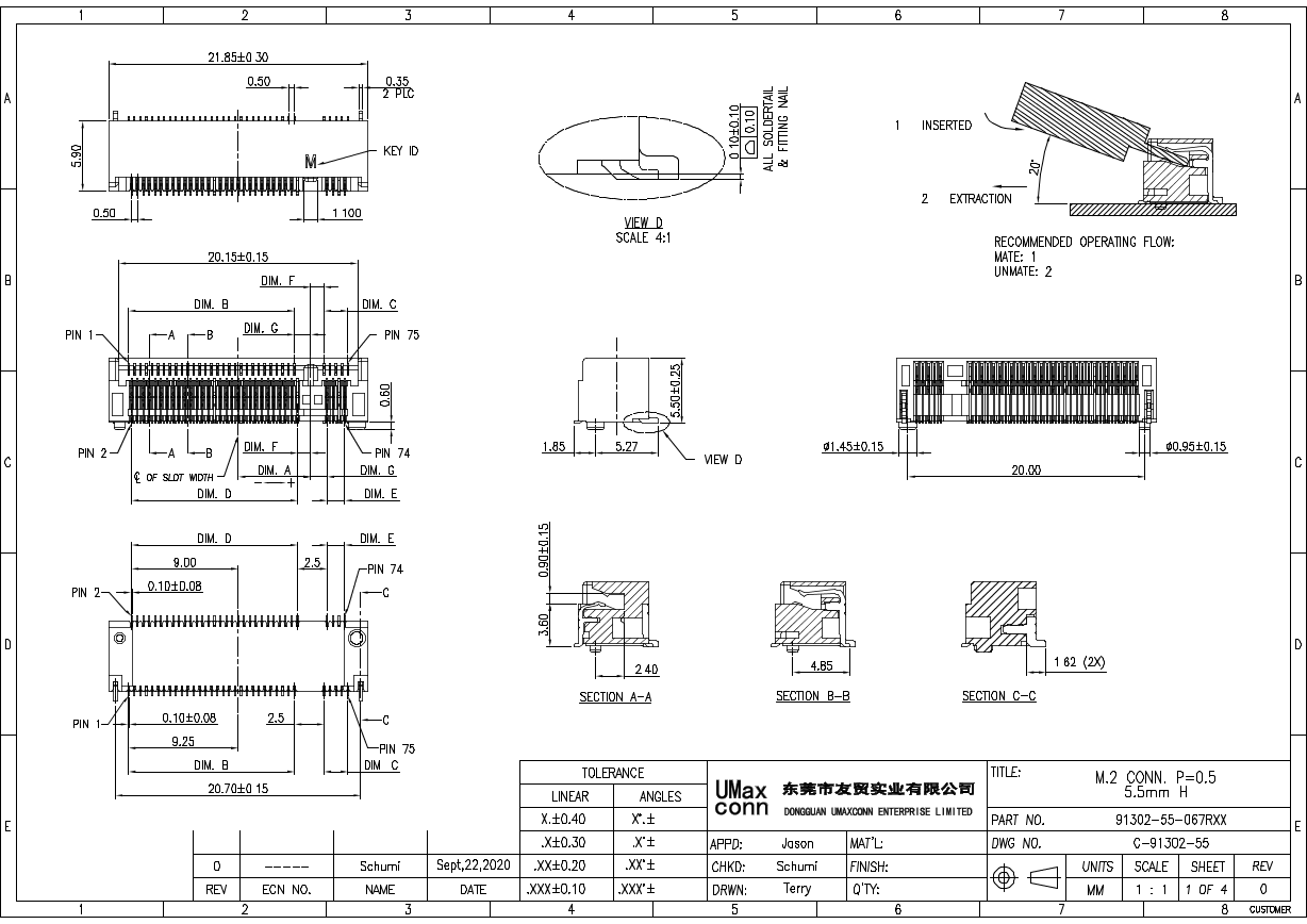 91302-55-067R2M_（UMaxconn）91302-55-067R2M中文资料_价格_PDF手册-立创电子商城