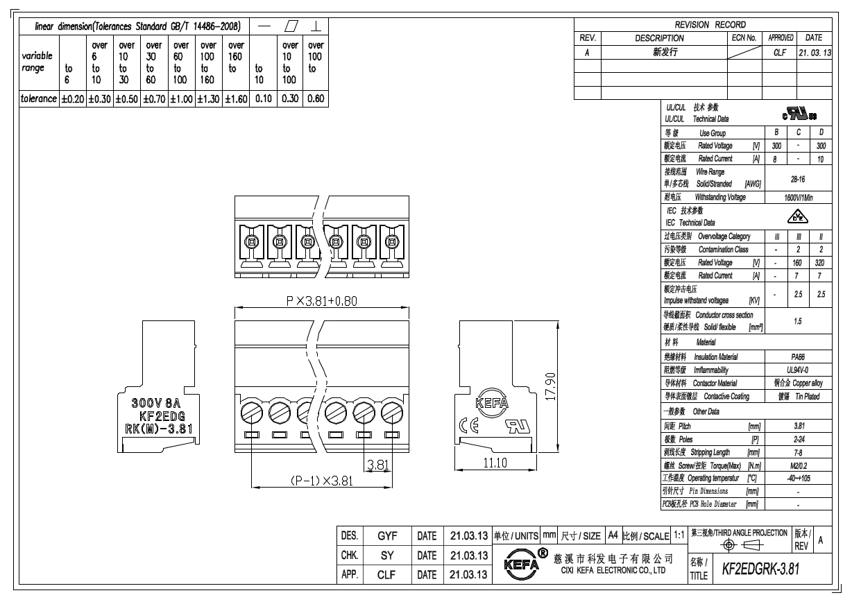 KF2EDGRK-3.81-6P_（KEFA(科发)）KF2EDGRK-3.81-6P中文资料_价格_PDF手册-立创电子商城
