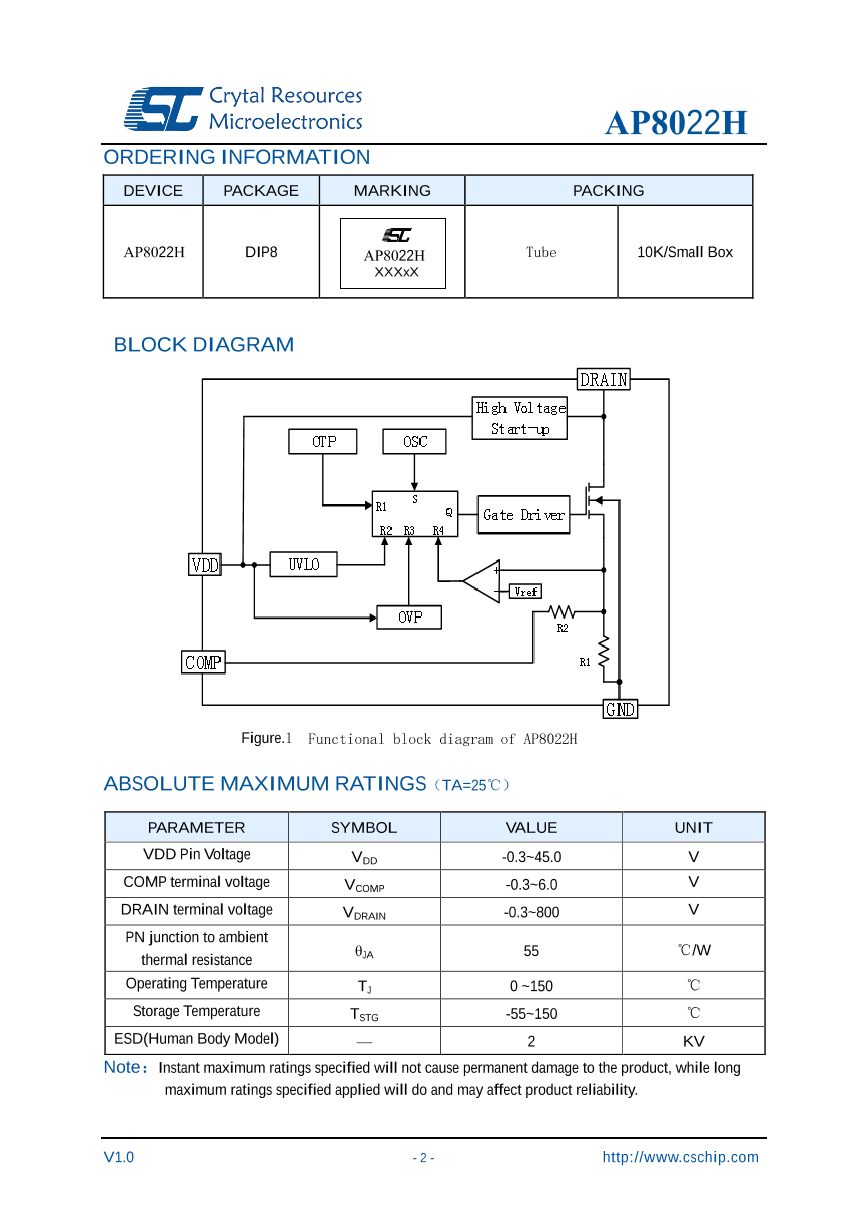 AP8022H_（cschip(晶源微)）AP8022H中文资料_价格_PDF手册-立创电子商城