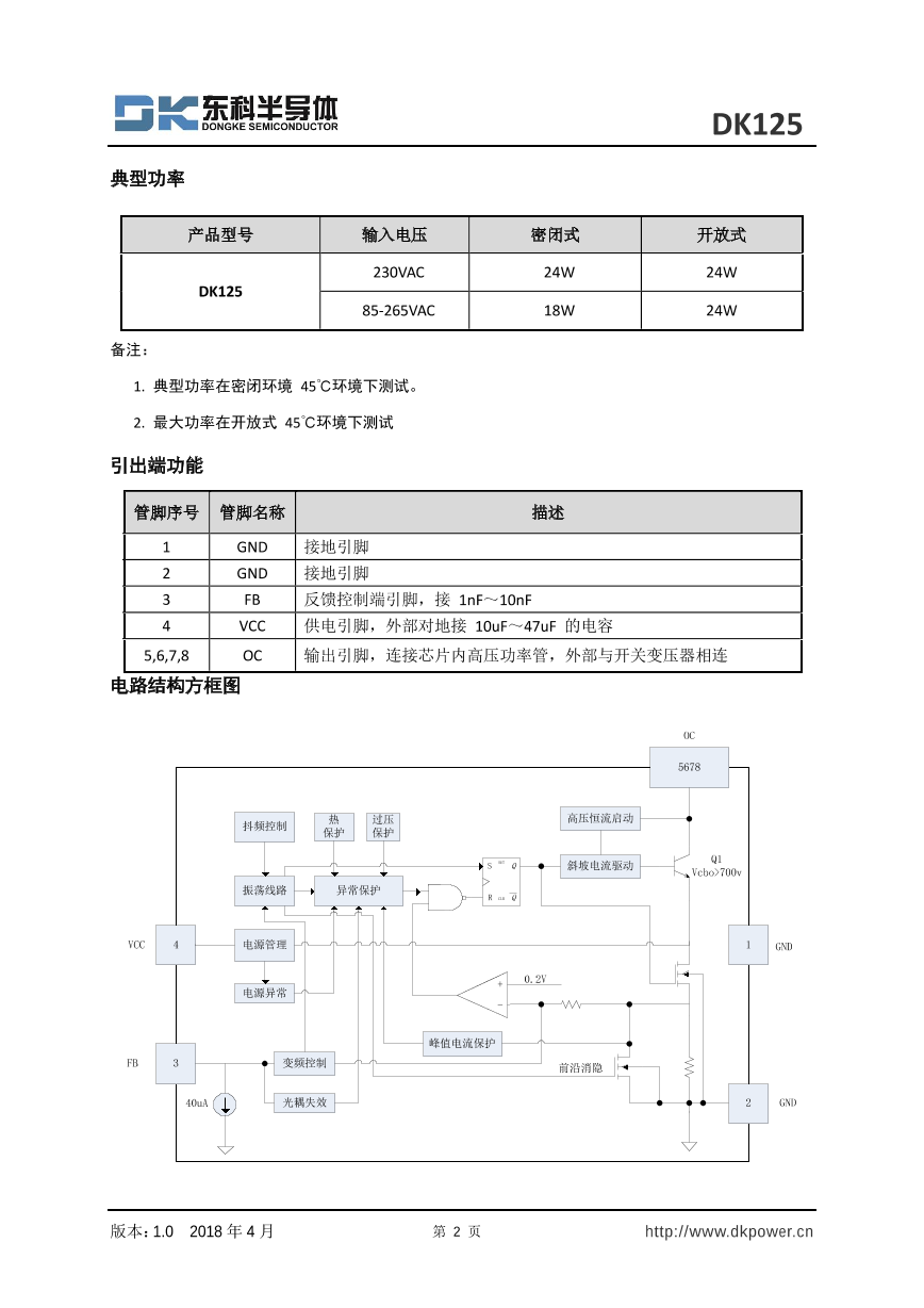 DK125_（DK(东科半导体)）DK125中文资料_价格_PDF手册-立创电子商城