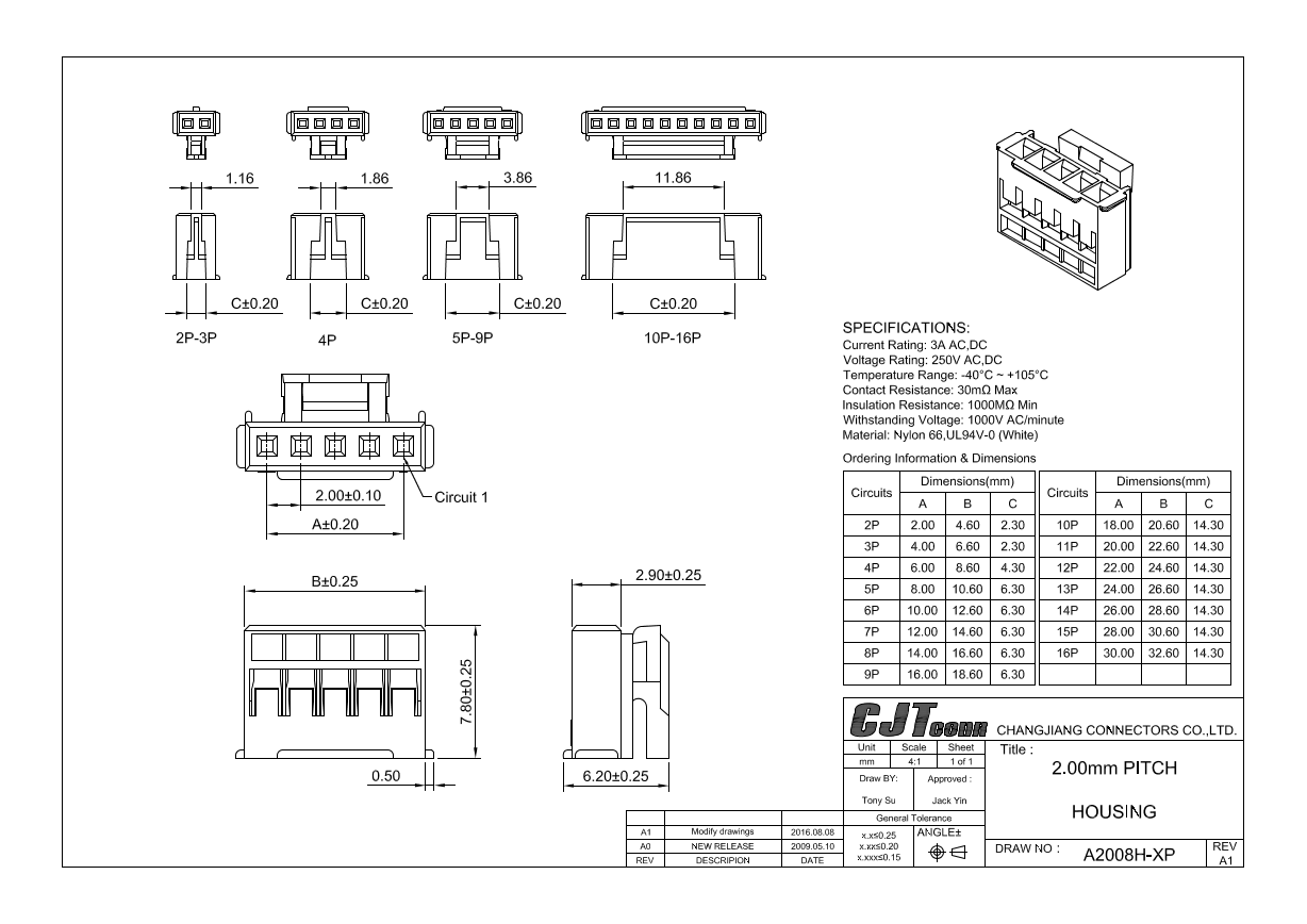 A2008H-10P_（CJT(长江连接器)）A2008H-10P中文资料_价格_PDF手册-立创电子商城
