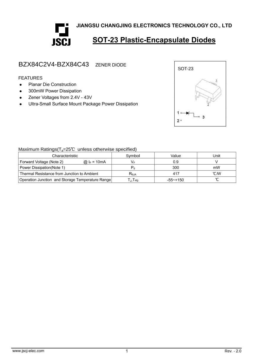 BZX84C18_（CJ(江苏长电/长晶)）BZX84C18中文资料_价格_PDF手册-立创电子商城