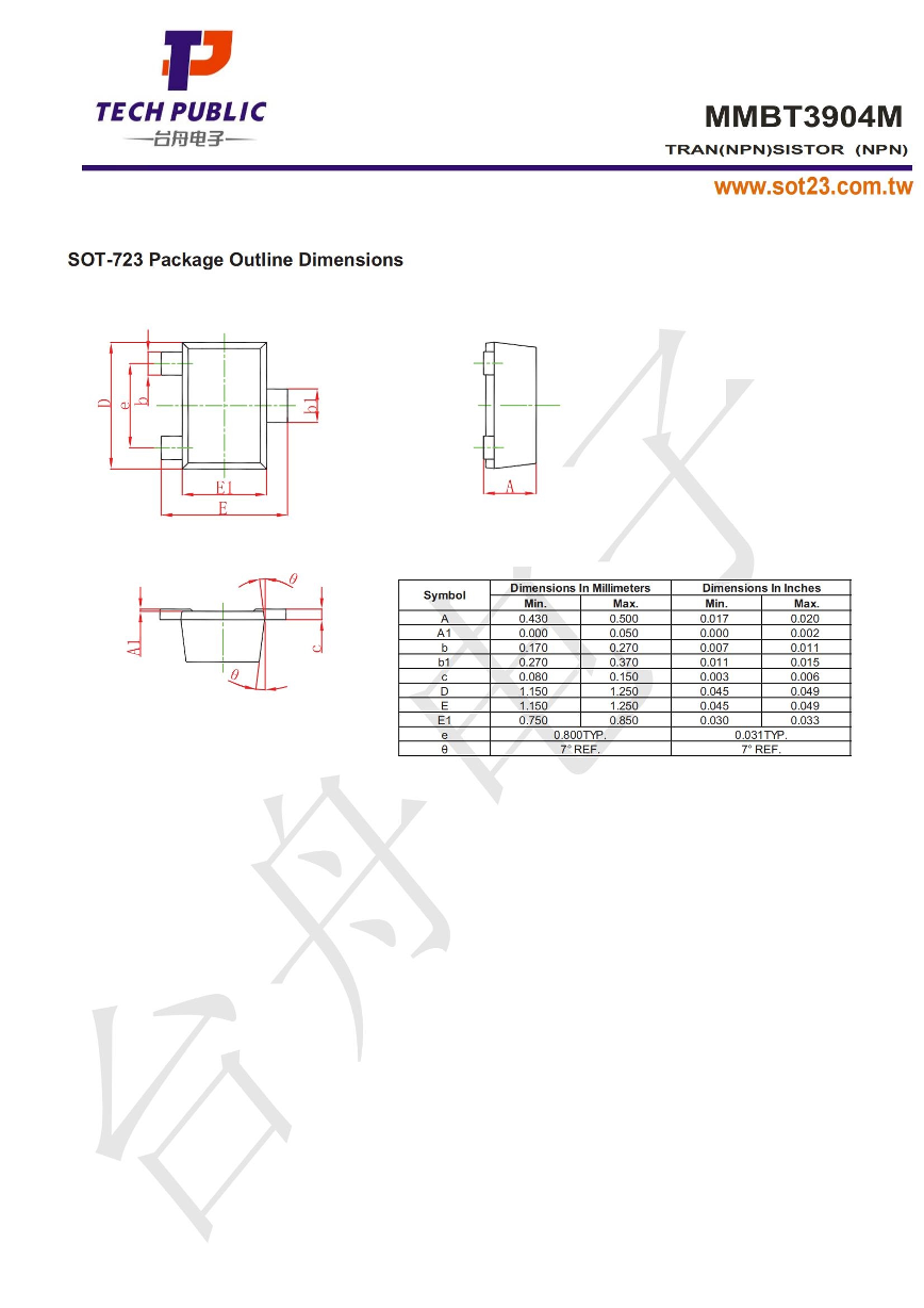 MMBT3904M_（TECH PUBLIC(台舟)）MMBT3904M中文资料_价格_PDF手册-立创电子商城