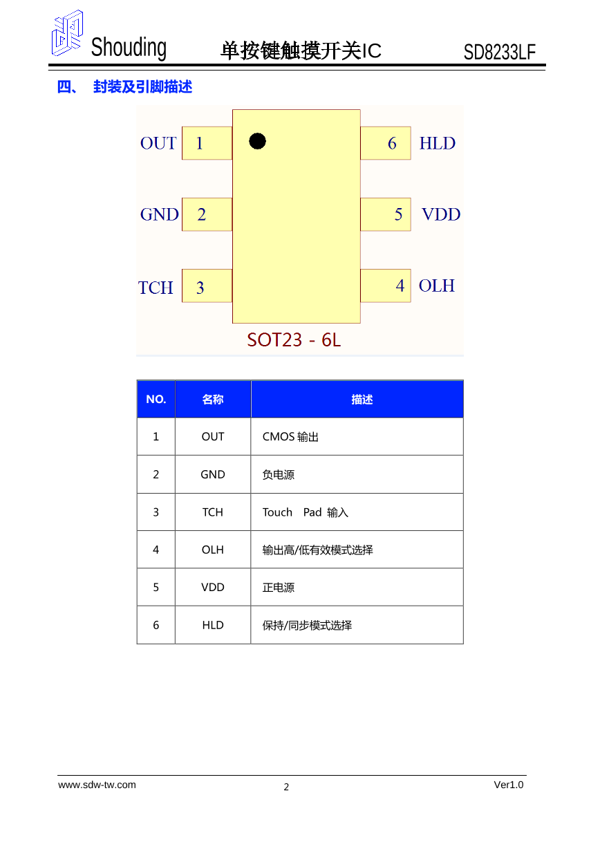 SD8233LF_（SHOUDING(首鼎半导体)）SD8233LF中文资料_价格_PDF手册-立创电子商城