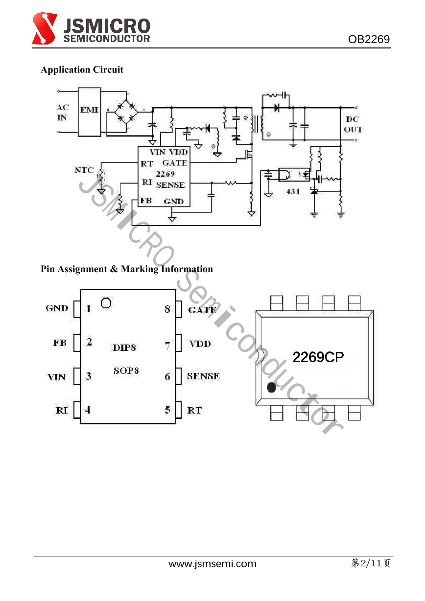 OB2269_（JSMSEMI(杰盛微)）OB2269中文资料_价格_PDF手册-立创电子商城