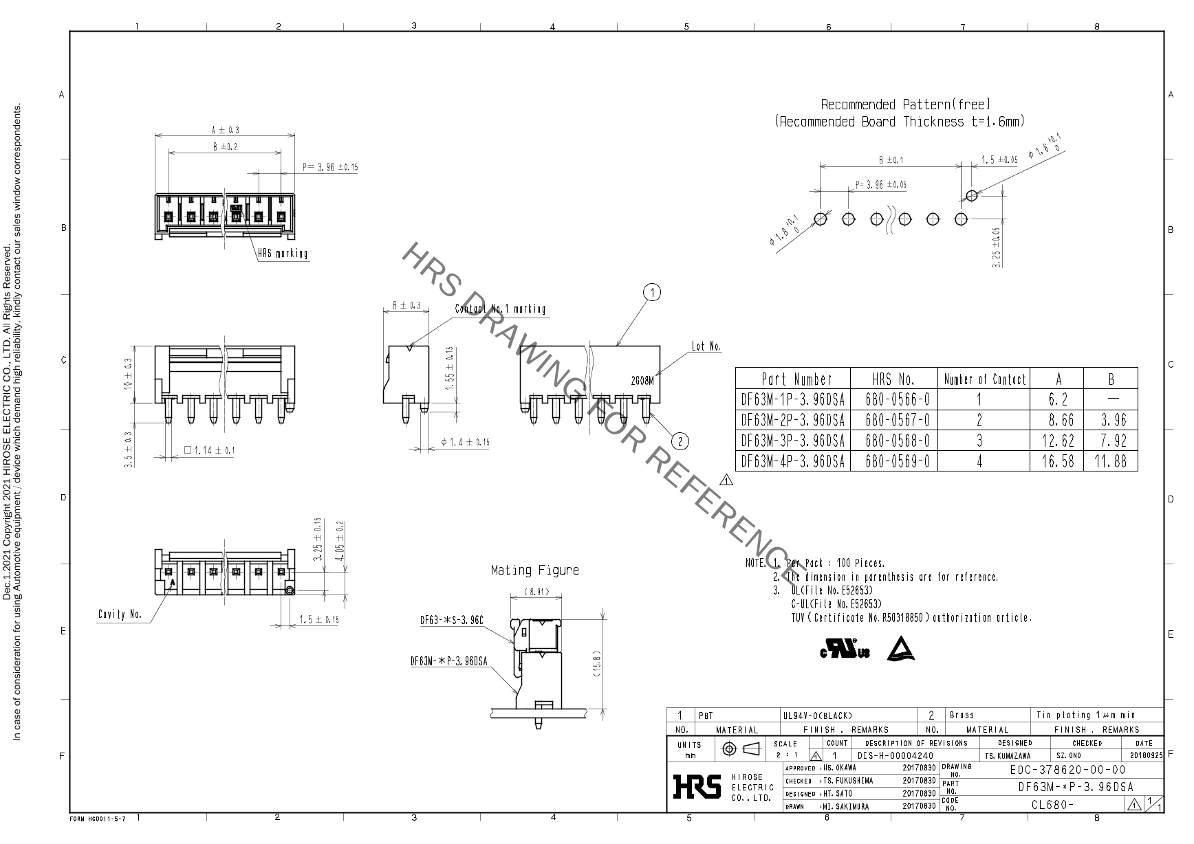 DF63M-4P-3.96DSA_（HRS(广濑)）DF63M-4P-3.96DSA中文资料_价格_PDF手册-立创电子商城