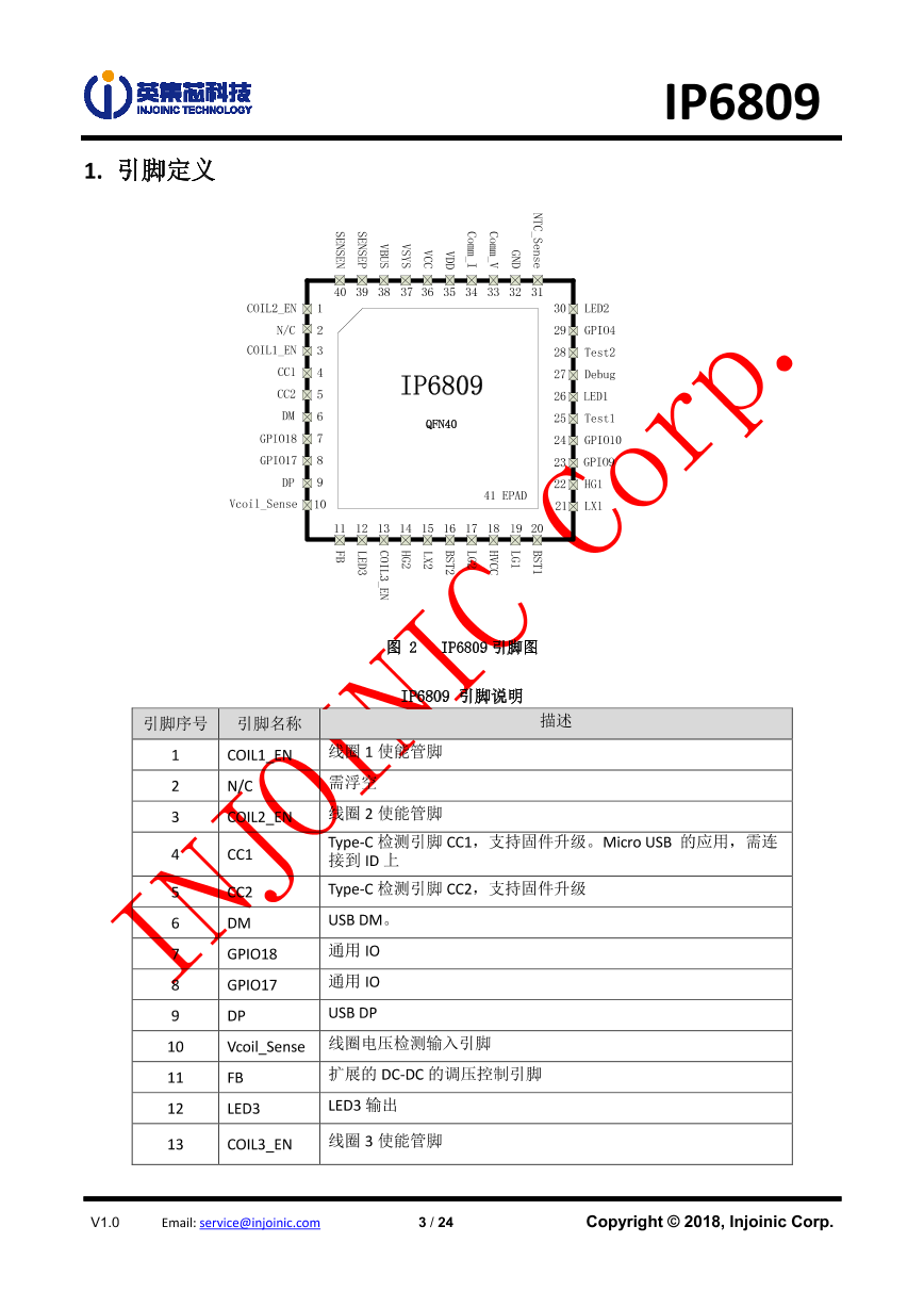 IP6809_（INJOINIC(英集芯)）IP6809中文资料_价格_PDF手册-立创电子商城
