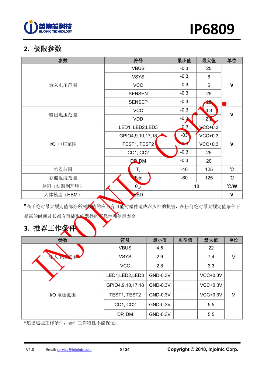 IP6809_（INJOINIC(英集芯)）IP6809中文资料_价格_PDF手册-立创电子商城